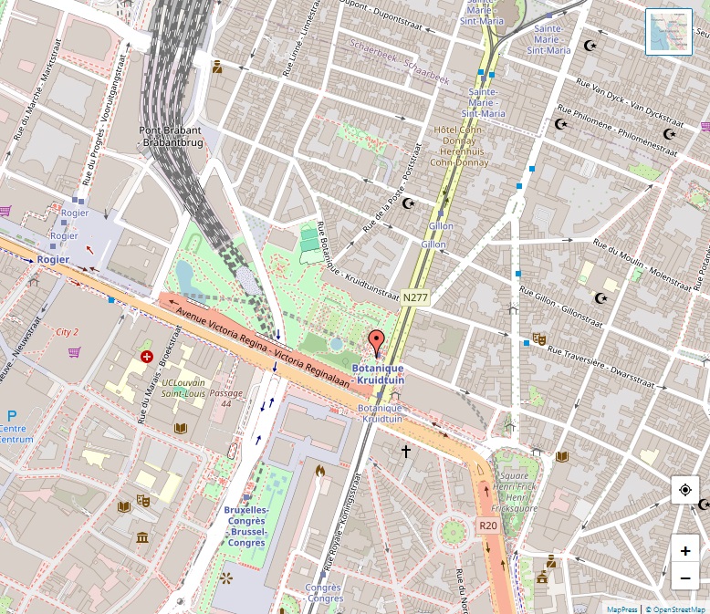 Carte du Jardin Botanique – Carte de Bruxelles